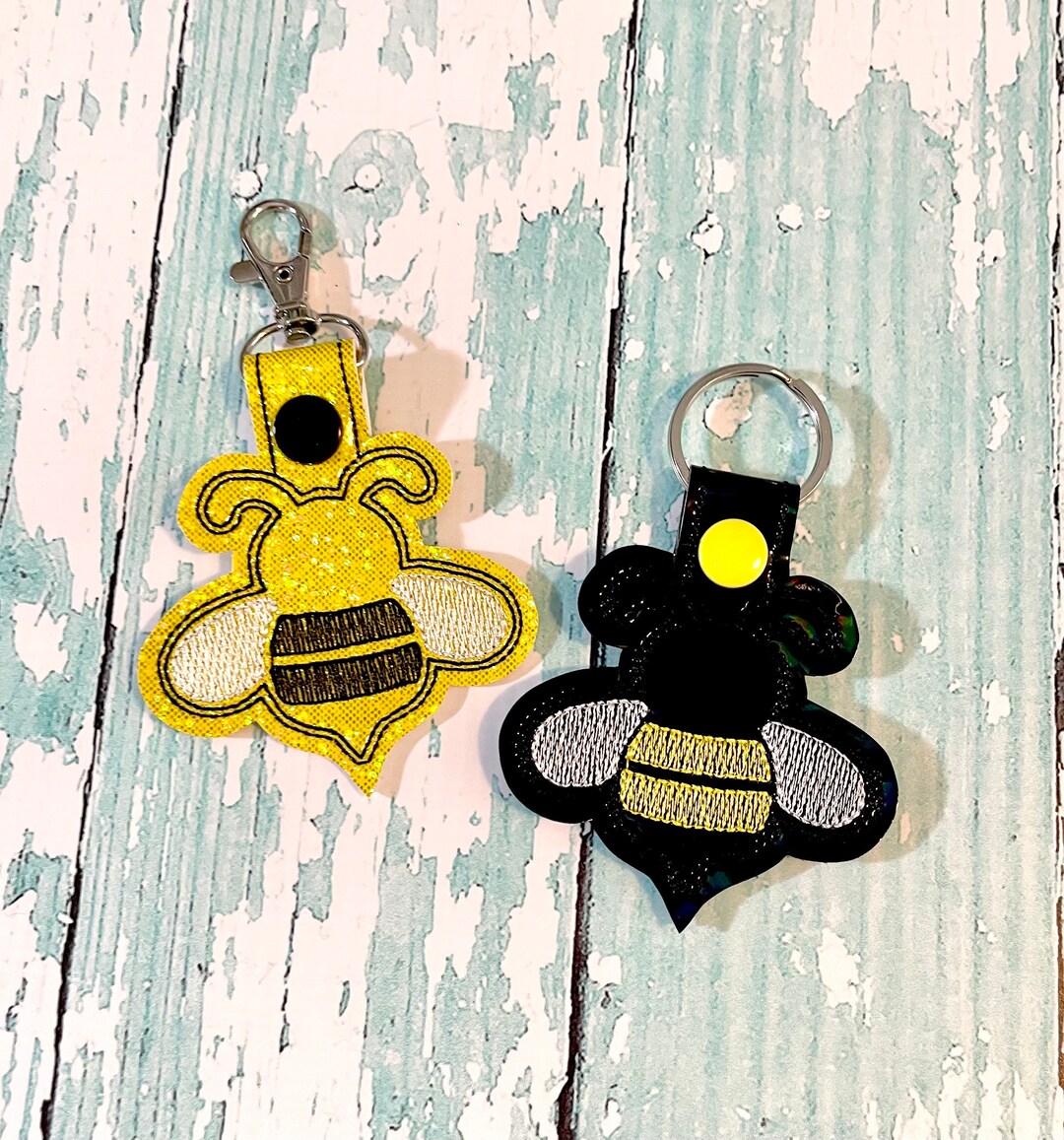 Bee Keychain, Bumblebee Key Chain, Bee Zipper Pull, Bee Snap Tab, Bee ...