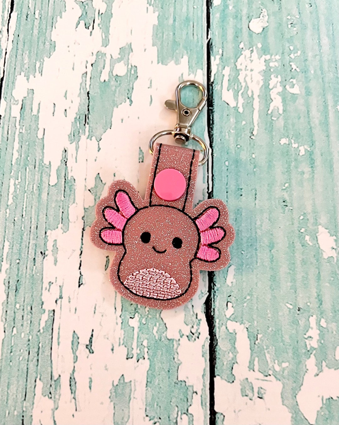 Axolotl Keychain, Axolotl Key Chain, Pet Keychain, Axolotl Key Fob ...