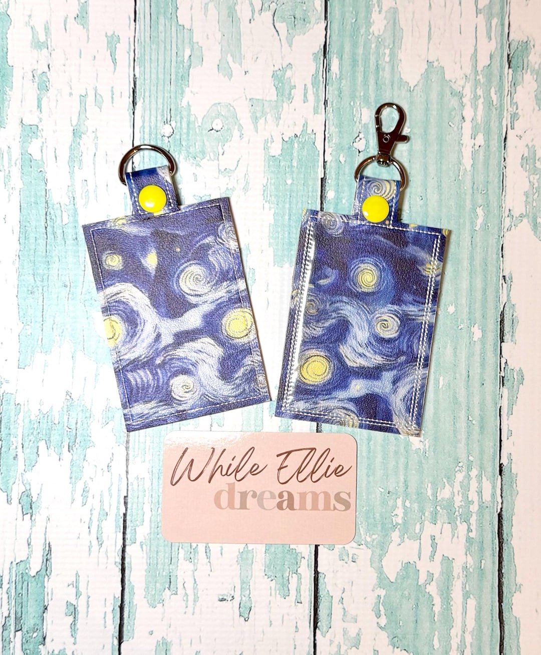 Starry Night ID Badge Holder, Badge Holder, Id Holder, Vertical ID ...