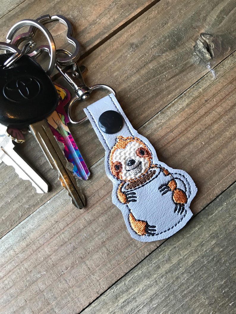 Sloth Keychain, Sloth Coffee Key Chain, Sloth Zipper Pull, Sloth Coffee ...