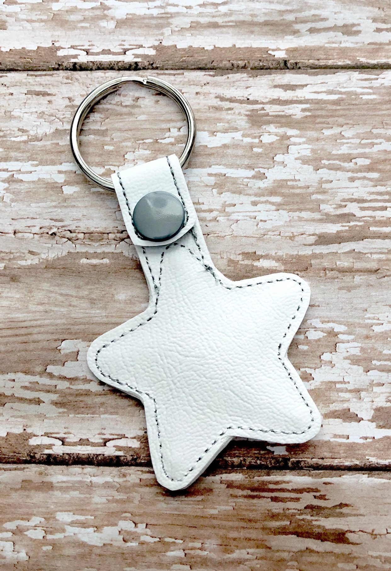 Star Keychain Faceted Star Key Fob Embroidered Star Key | Etsy
