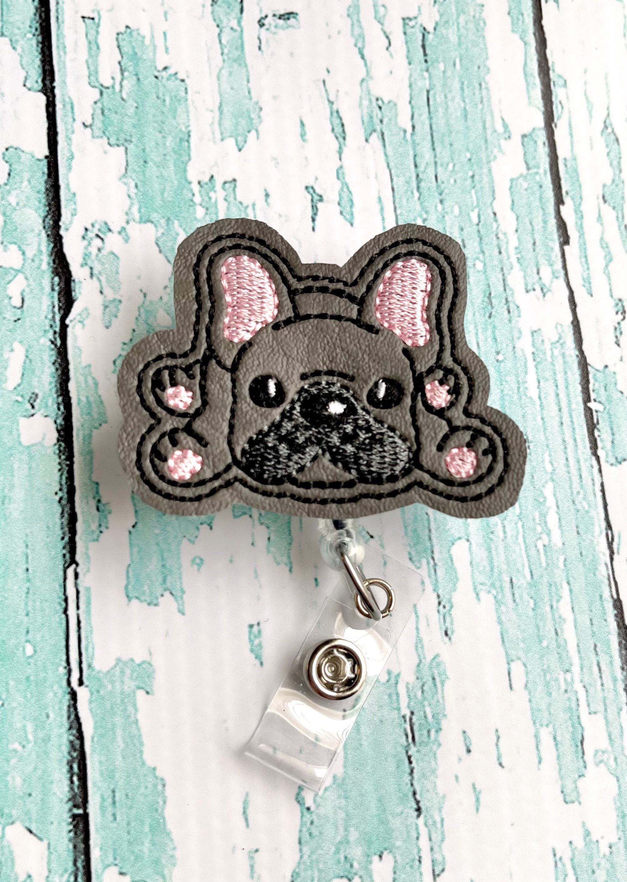 French Bulldog Badge Reel Frenchie Nurse Badge Reel ID Badge | Etsy