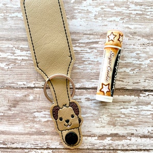 Puppy Dog Lip Balm Holder, Dog Lip Balm Keychain, Puppy Lip Balm Cozy ...