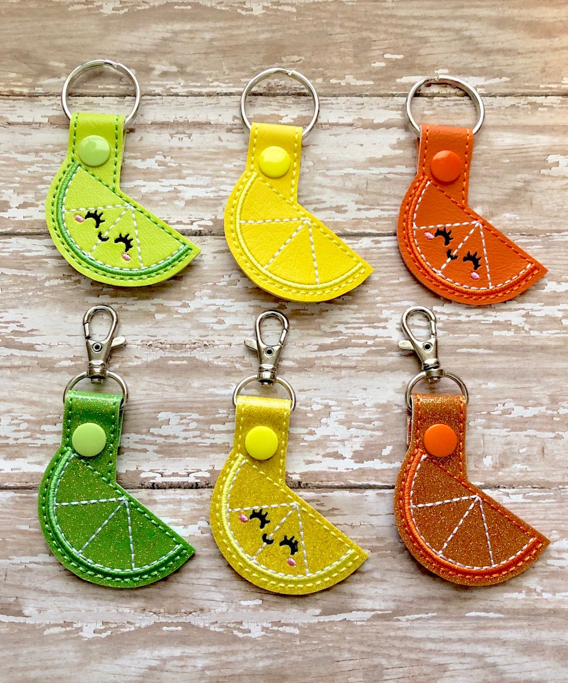 Lemon Slice Keychain Lime Slice Key Chain Orance Zipper | Etsy