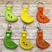 Lemon Slice Keychain, Lime Slice Key Chain, Orance Zipper Pull, Citrus ...