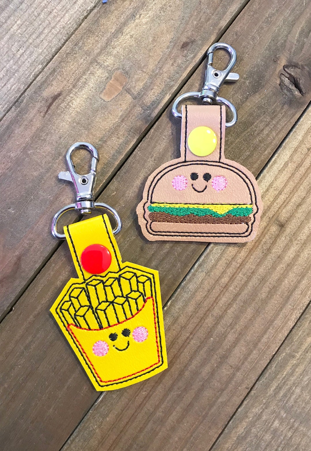 Best Friends Keychain, Burger and Fries BFF Key Fob, Best Friend Bag ...