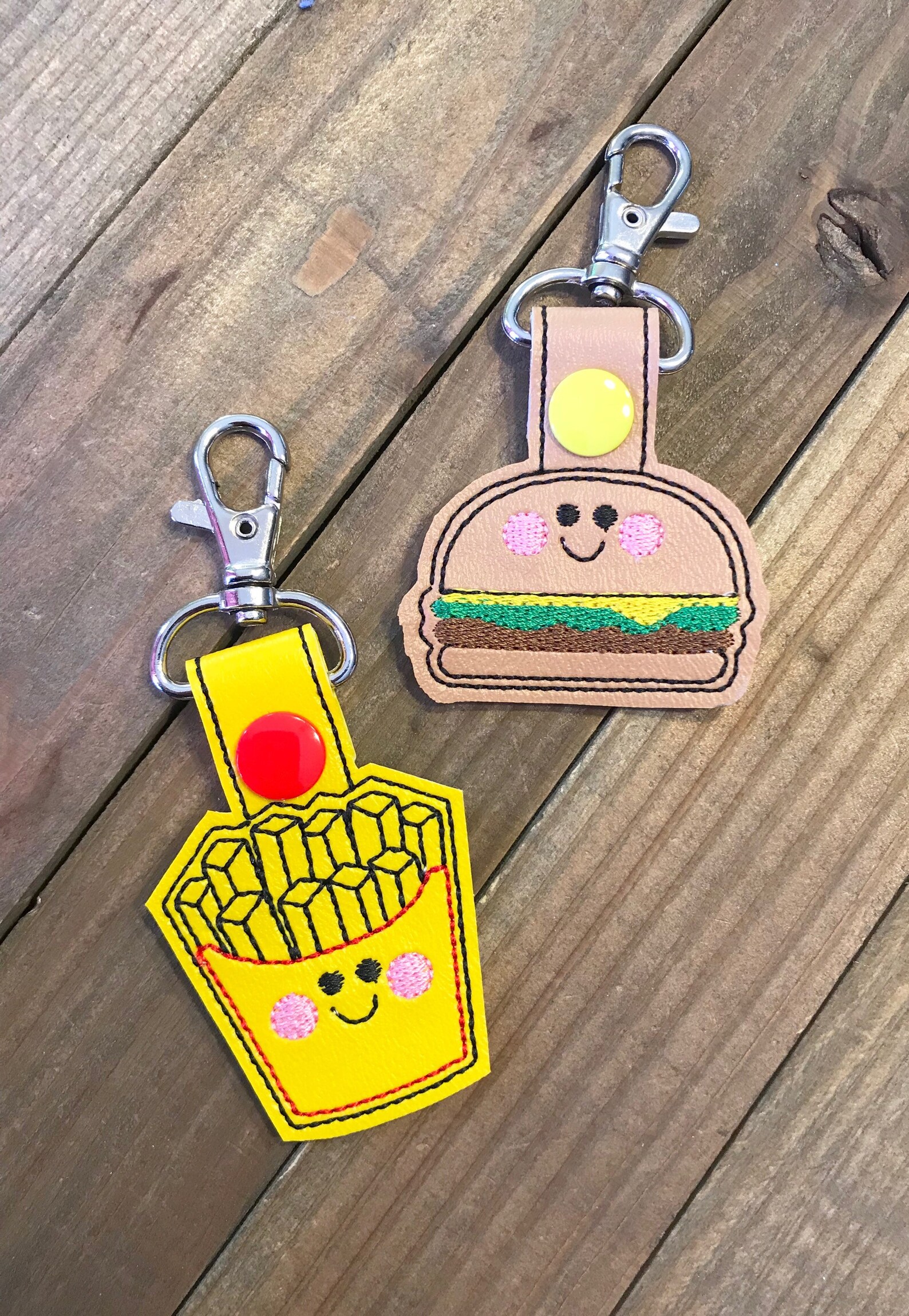 Best Friends Keychain Burger and Fries BFF Key Fob Best - Etsy