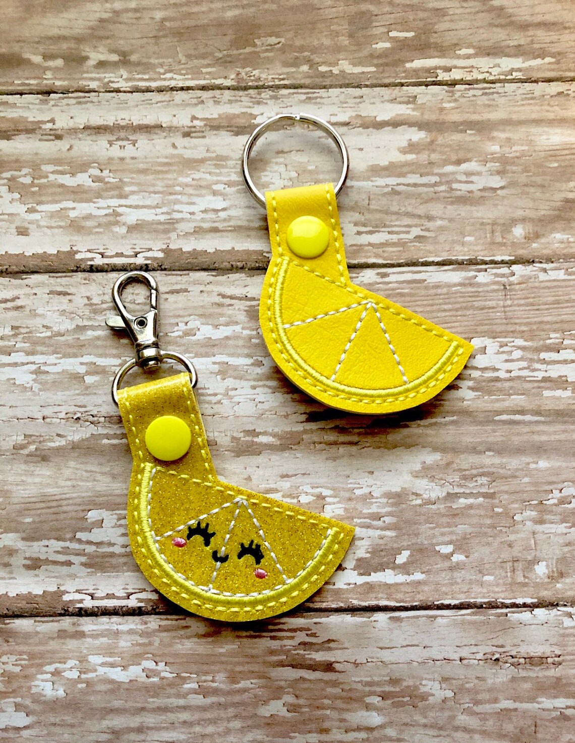 Lemon Slice Keychain Lime Slice Key Chain Orance Zipper | Etsy