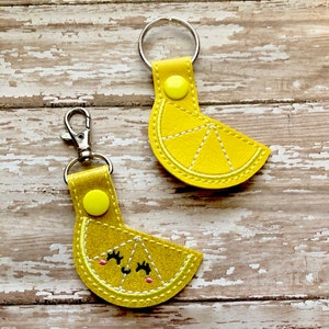 Lemon Slice Keychain, Lime Slice Key Chain, Orance Zipper Pull, Citrus ...