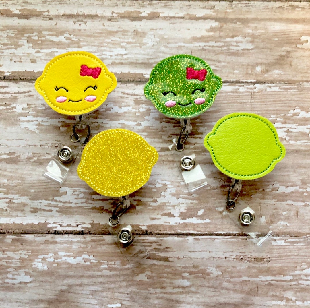 Lemon or Lime Badge Reel, Nurse Badge Reel, ID Badge Reel, Retractable ...