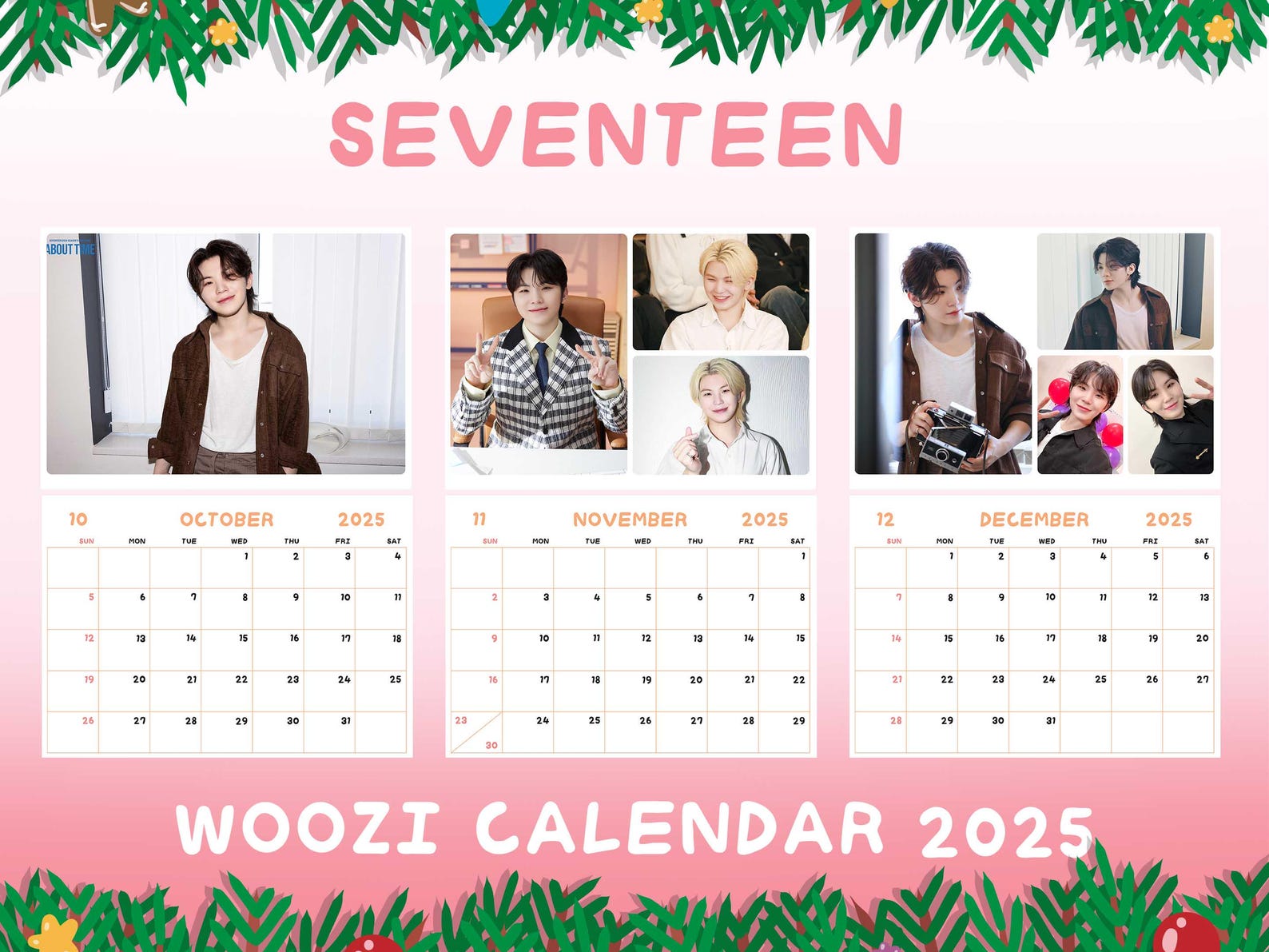 Woozi Calendar 2025 / Seventeen Calendar 2025 / Woozi Seventeen Wall ...