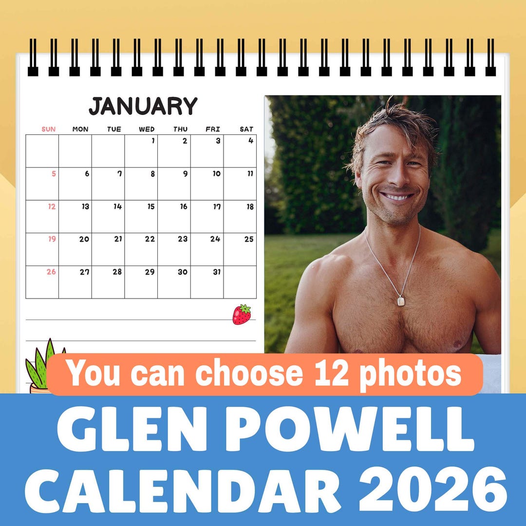 Glen Powell Desk Calendar 2026: 6x8 Inch Photo Gift - Etsy