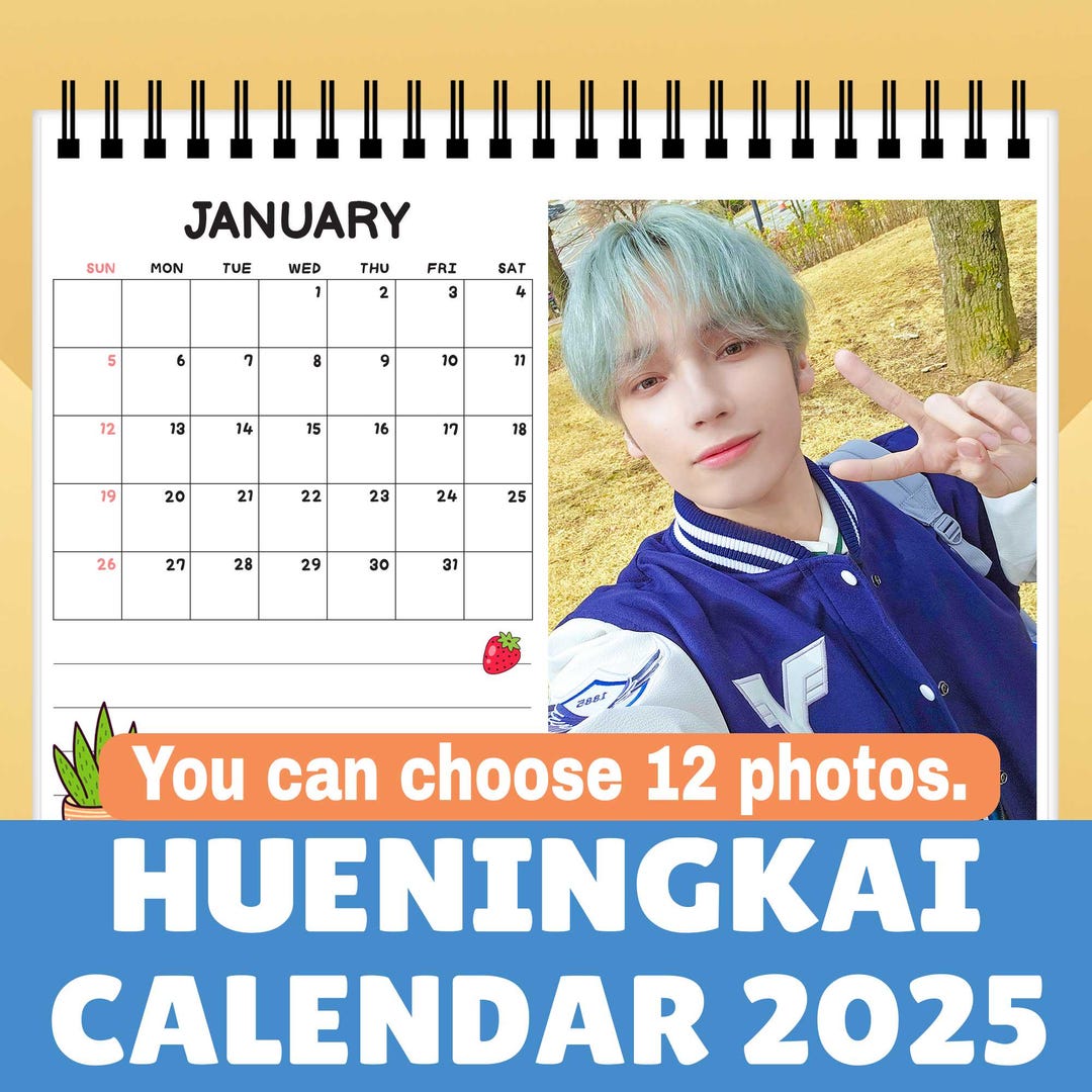 Hueningkai TXT Desk Calendar 2025 Size6*8inches Hueningkai Christmas ...