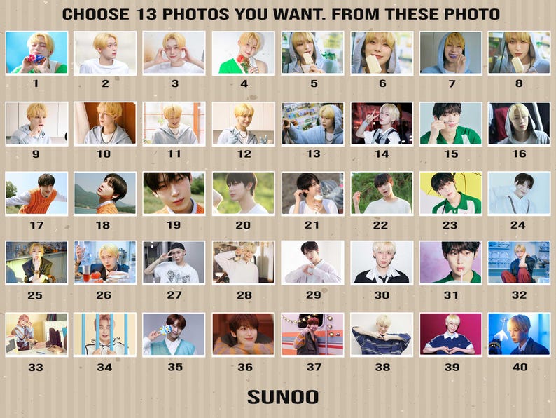 Sunoo Enhypen Wall Calendar 2025, Sunoo Calendar 2025 Sunoo Christmas ...