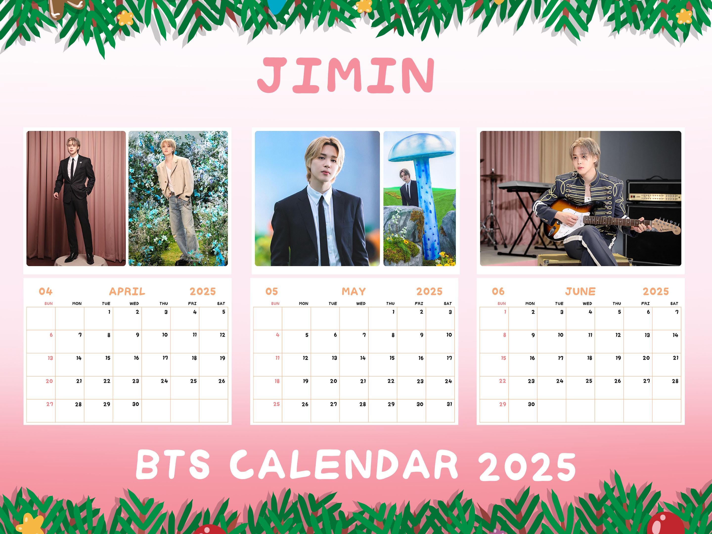 JIMIN Calendar 2025 / Bts Calendar 2025 / JIMIN BTS Wall Calendar 2025 ...
