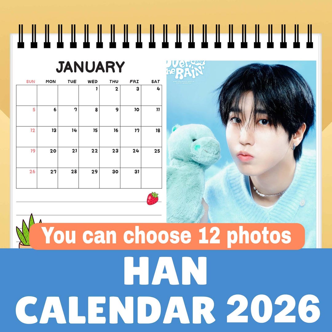Han Stray Kids Desk Calendar 2026: Kpop Gift (6x8 Inches) Christmas ...