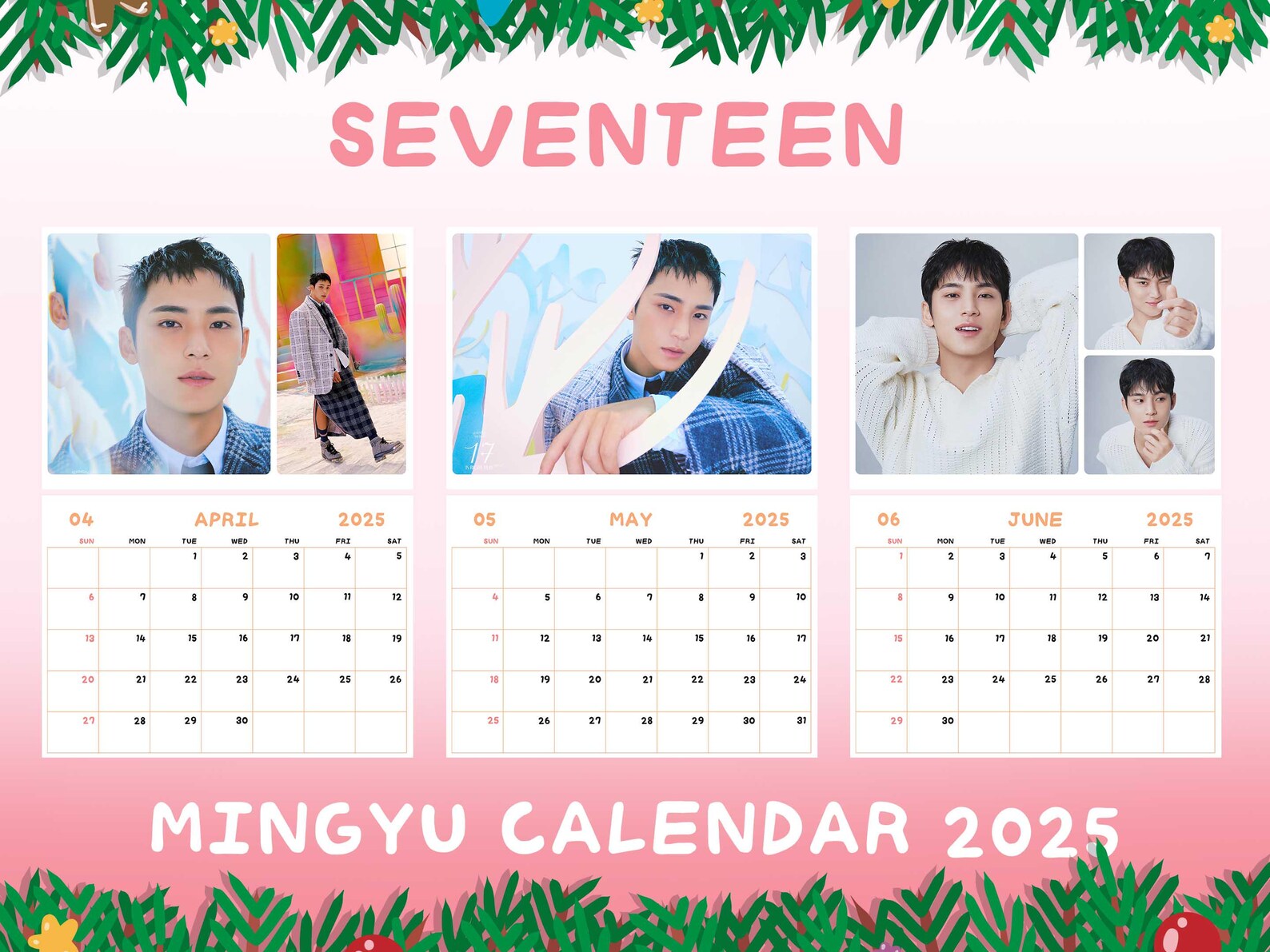 Mingyu Calendar 2025 / Seventeen Calendar 2025 / Mingyu Seventeen Wall ...
