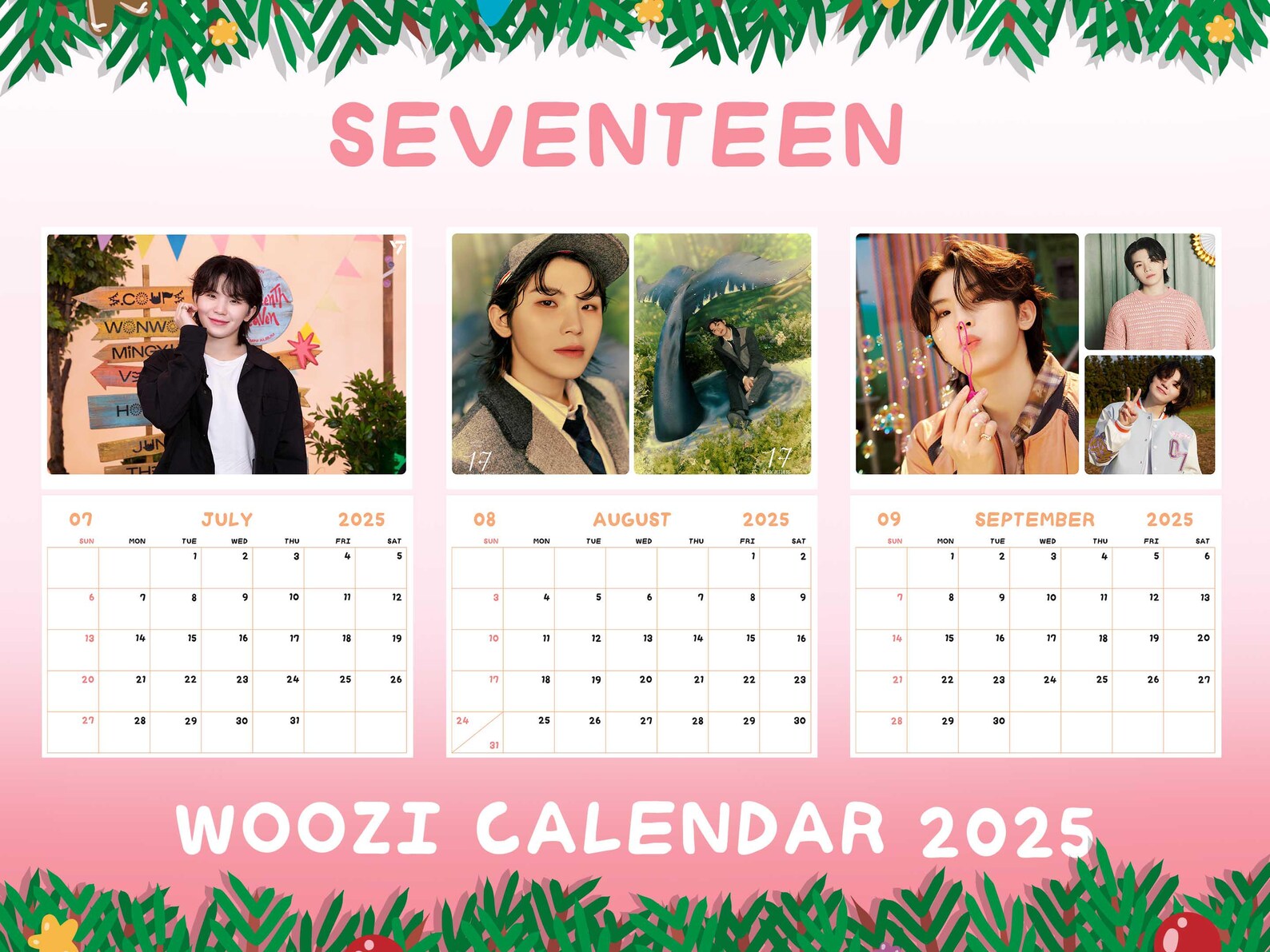 Woozi Calendar 2025 / Seventeen Calendar 2025 / Woozi Seventeen Wall ...