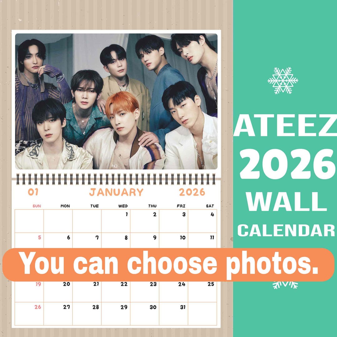 Ateez Kpop Calendar 2026: A3 Wall Calendar With Custom Photos - Etsy