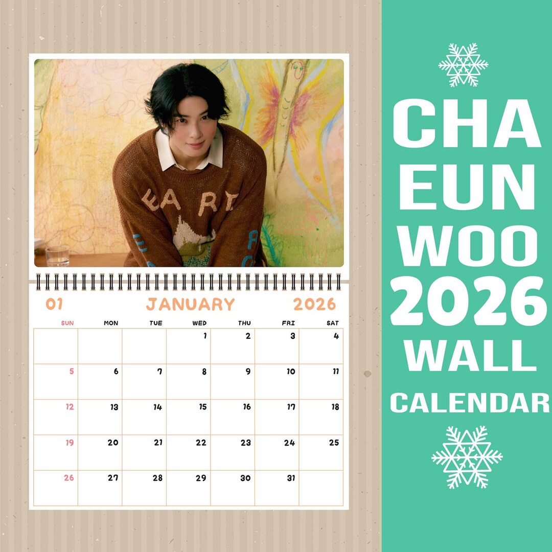 Cha Eun Woo Calendar 2026 / Cha Eun Woo Wall Calendar 2026 K Drama ...