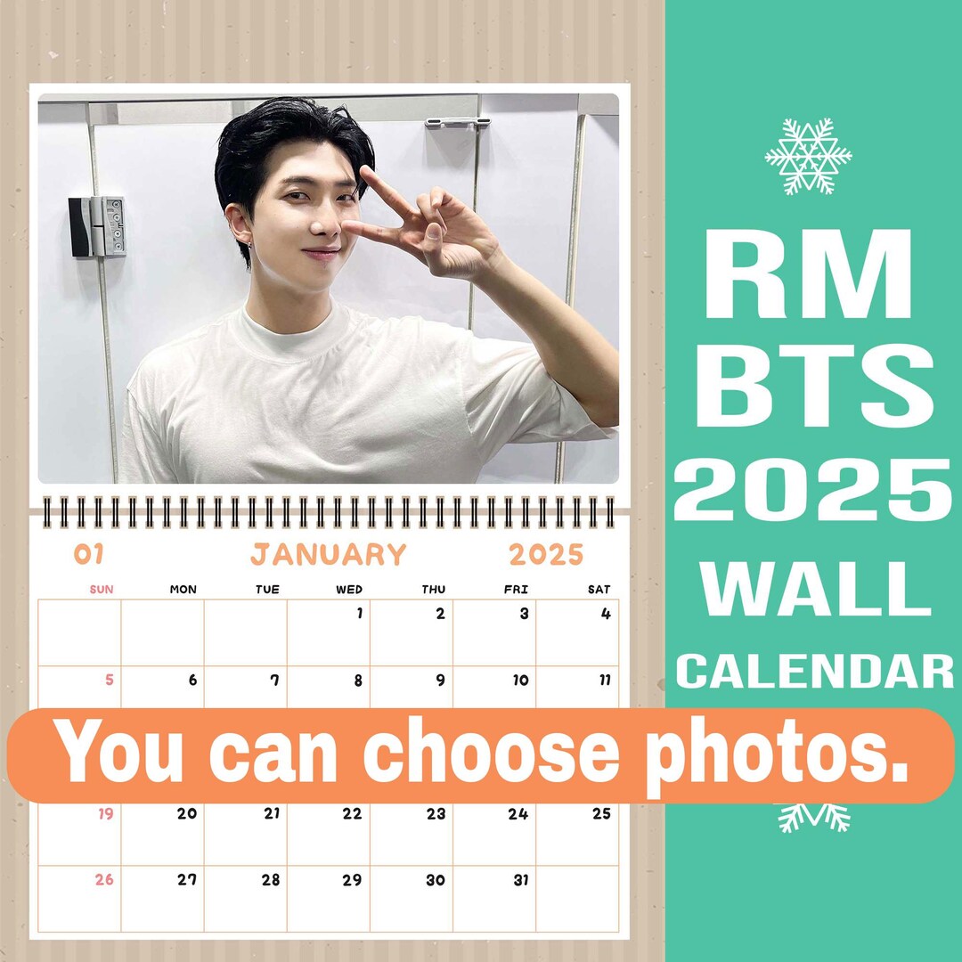 RM BTS Wall Calendar 2025 A3 Size, Kpop Calendar 2025, Christmas Gift ...