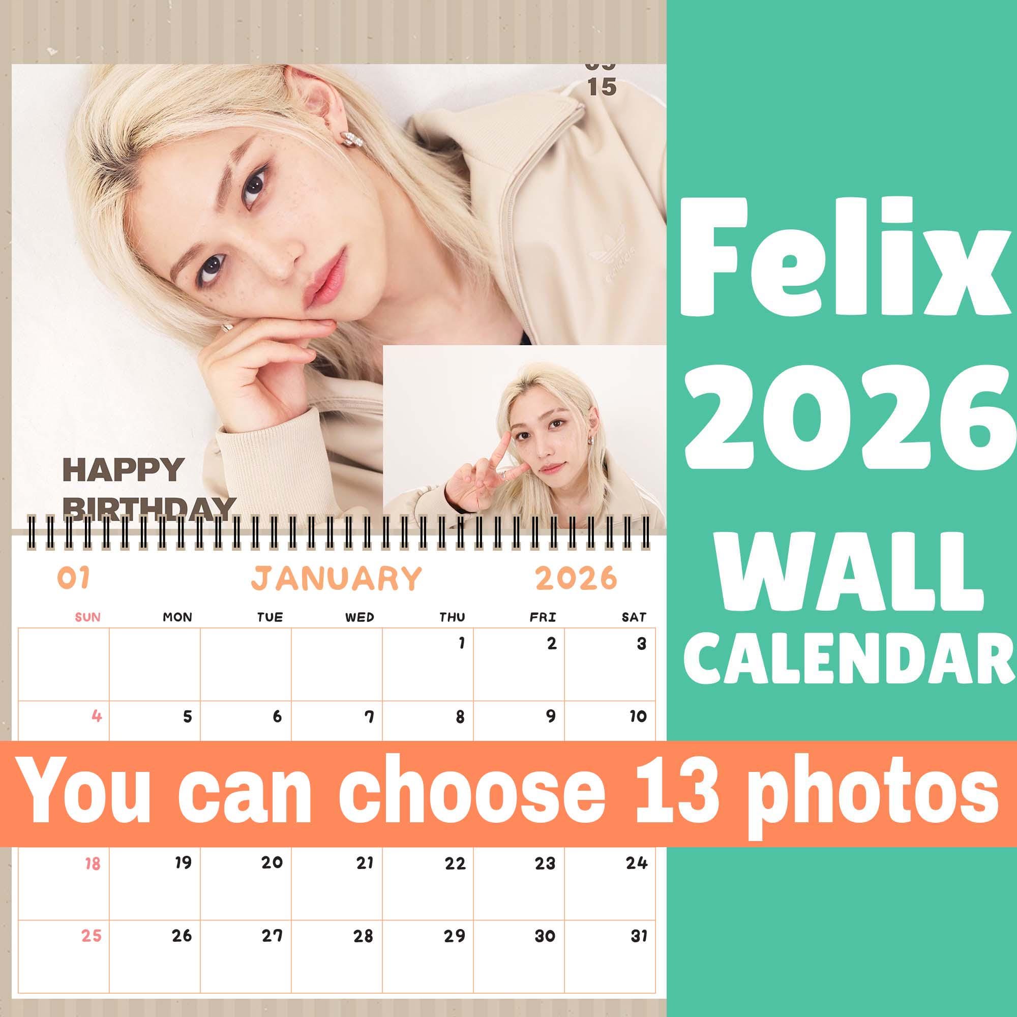 Felix Stray Kids Calendar 2026 / Felix Calendar 2026 / Stray Kids ...