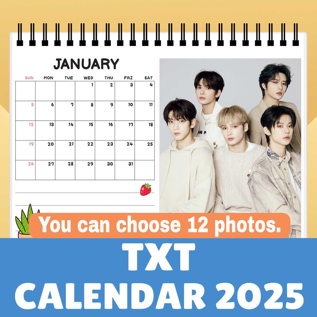 TXT Desk Calendar 2025 Size6*8inches Yeonjun/soobin/beomgyu/taehyun ...