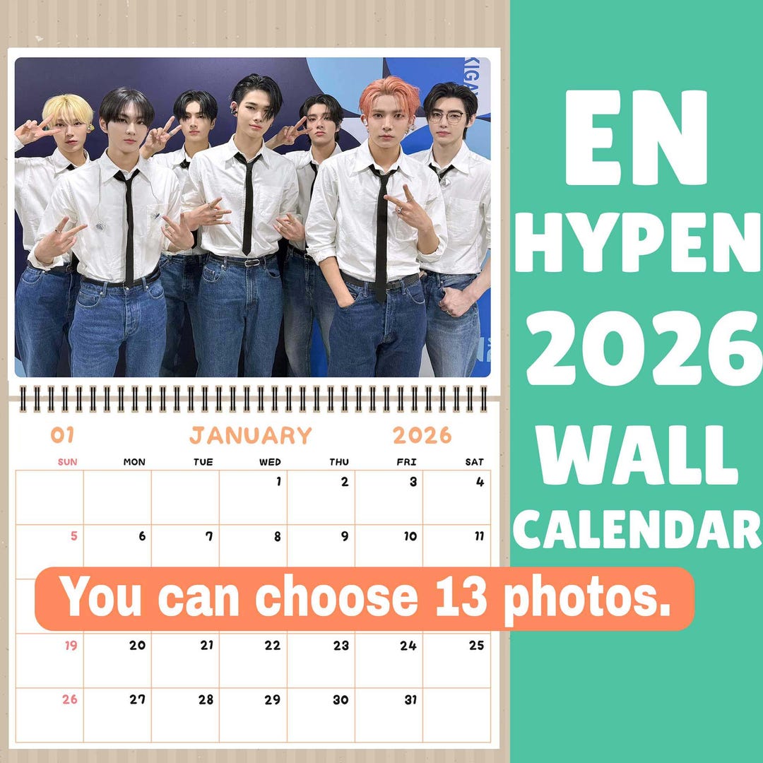 Enhypen 2026 Wall Calendar: K-pop Group, Personalized Photo - Etsy