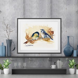 Home Decor Wall Art, Birds Watercolor Instant Download, Gift for Her ...