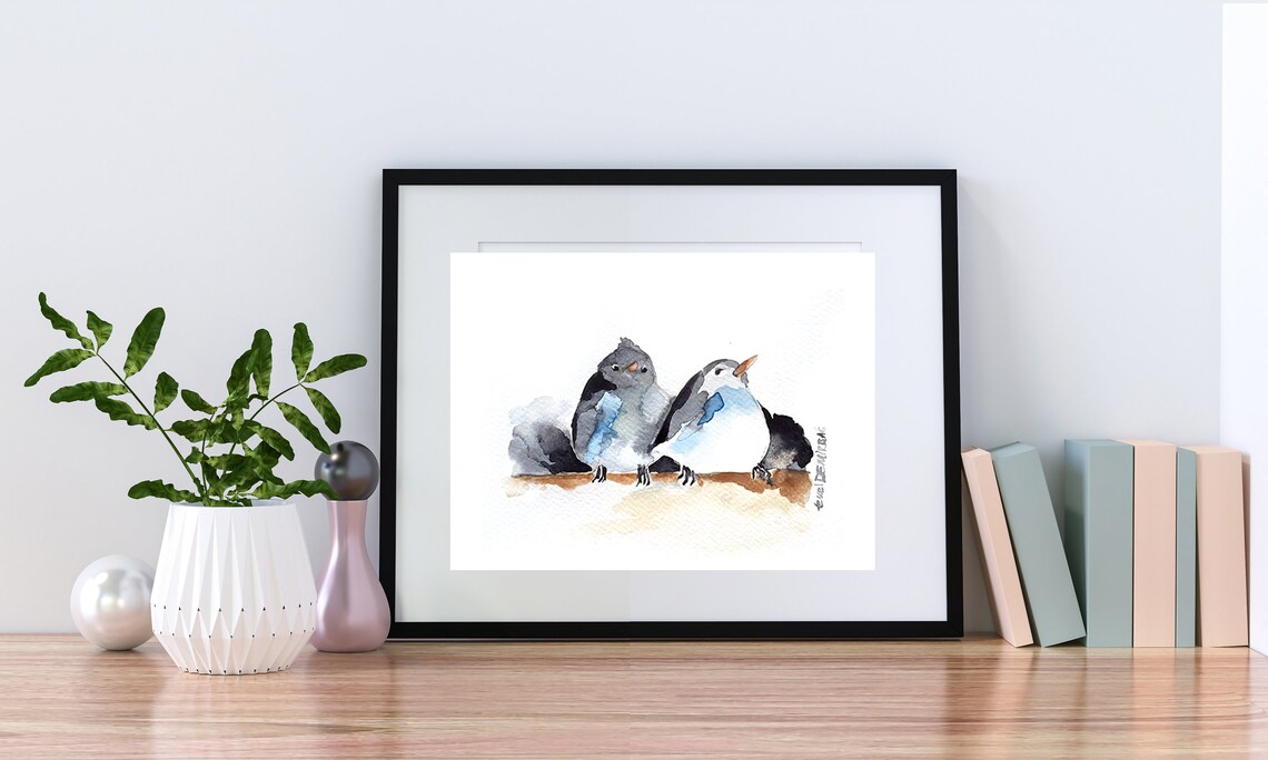 Birds Art Print, Digital Poster, Bird Watercolor Instant Download, Room ...