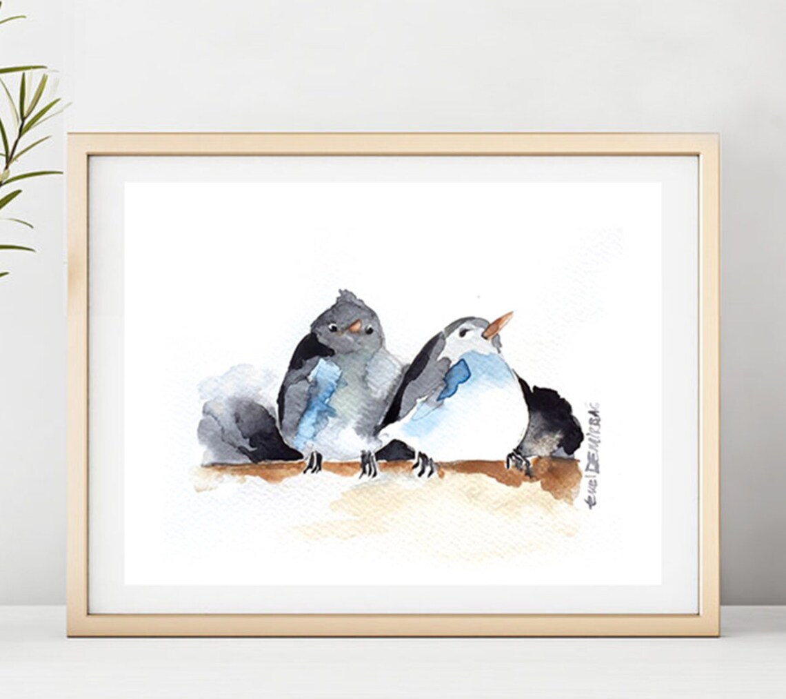 Birds Art Print Digital Poster Bird Watercolor Instant - Etsy