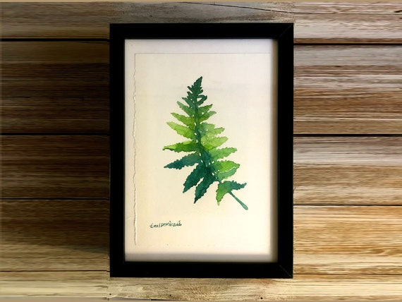 Floral Spring Watercolor Leaf Original Art Green Leaf | Etsy