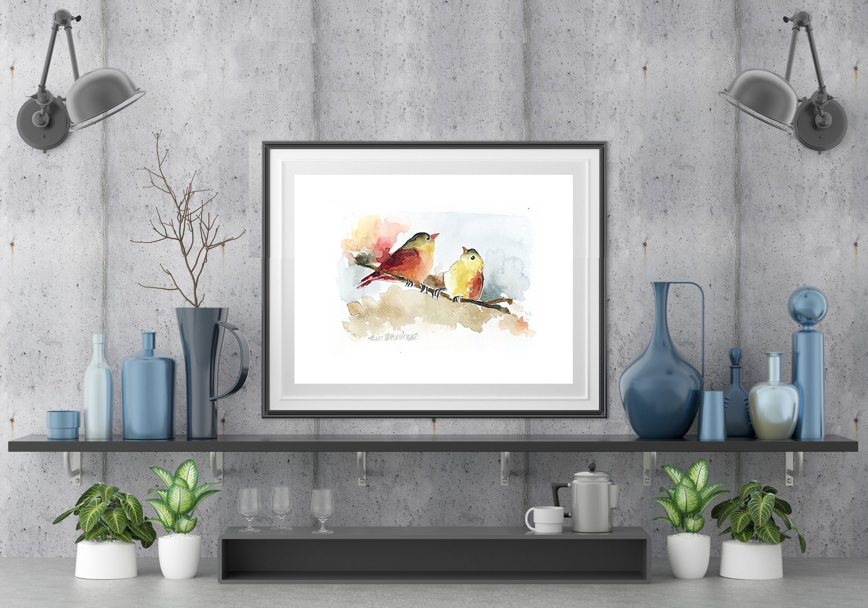 Bird Watercolor Printable, Wall Decor Prints, Birds Watercolor Instant ...