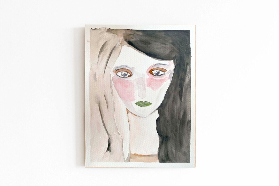Abstract Woman Portrait, Watercolor Face Art (digital Download) - Etsy