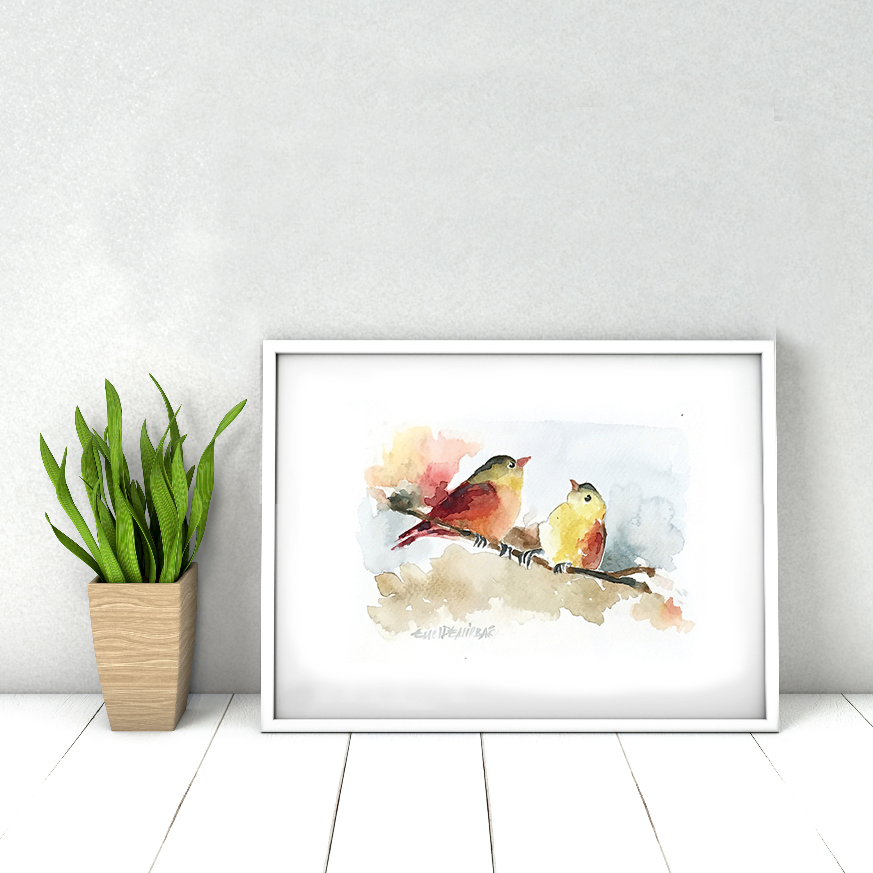 Bird Watercolor Printable, Wall Decor Prints, Birds Watercolor Instant ...