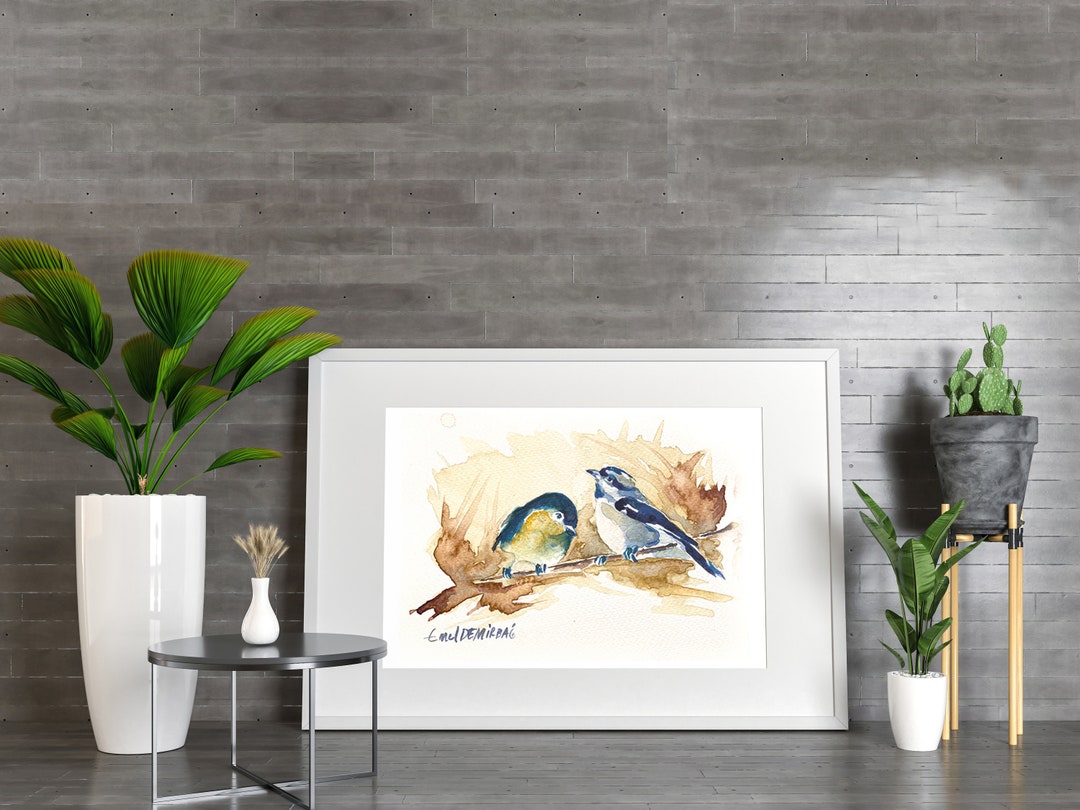 Home Decor Wall Art, Birds Watercolor Instant Download, Gift for Her ...