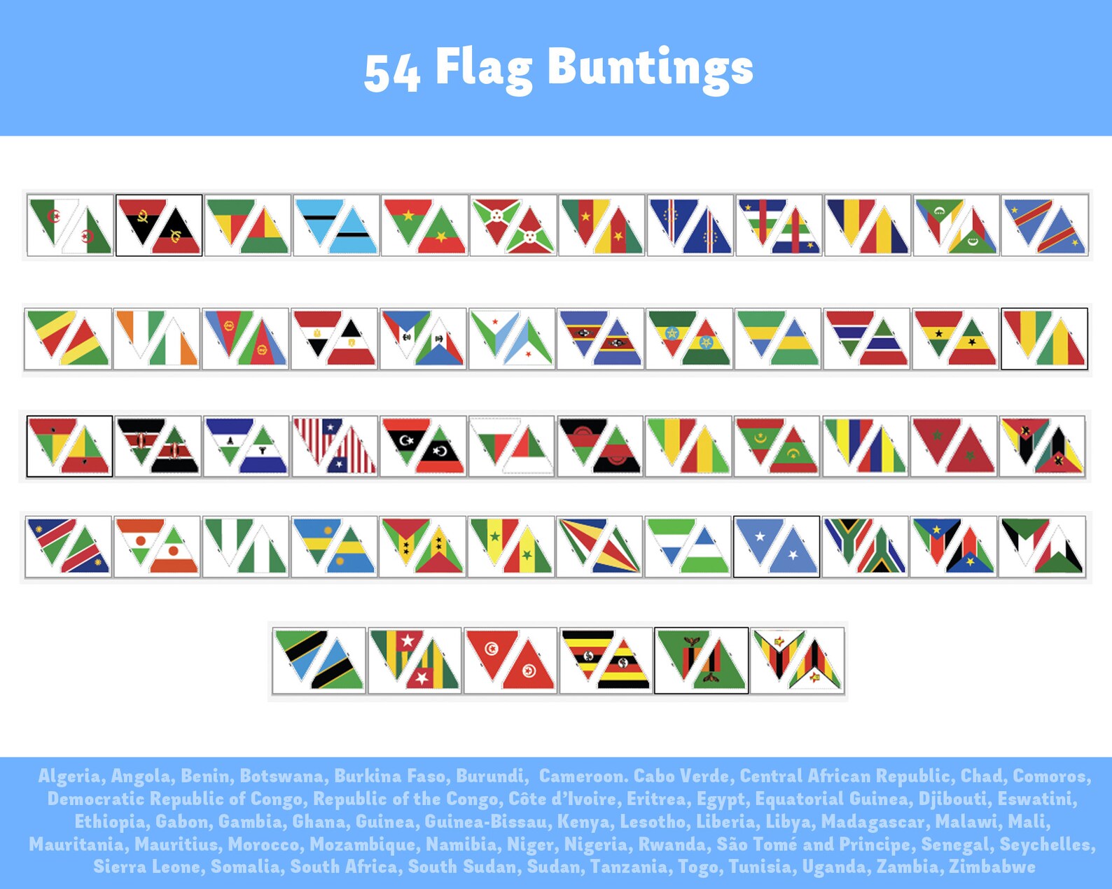 African Nation Flags for Classroom Events Triangle Bunting - Etsy UK