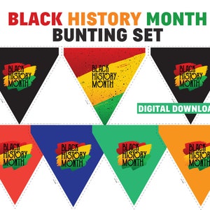 Black History Month Bunting Flag for Classroom, Triangle Bunting ...