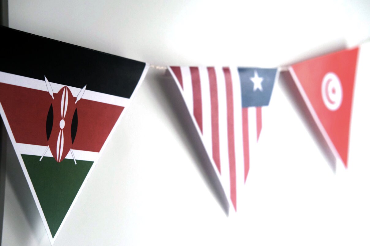 African Nation Flags for Classroom Events Triangle Bunting - Etsy UK