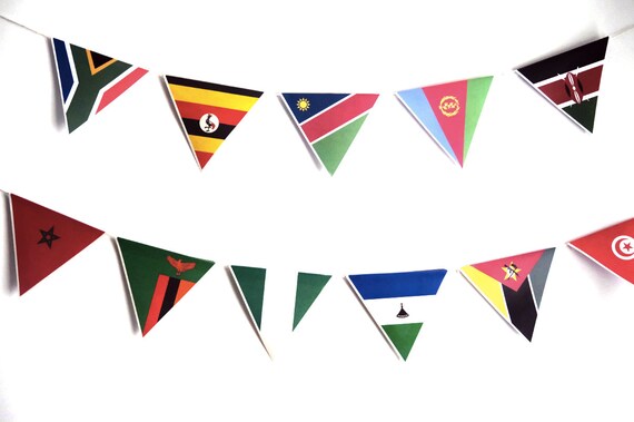 African Nation Flags for Classroom Events Triangle Bunting - Etsy