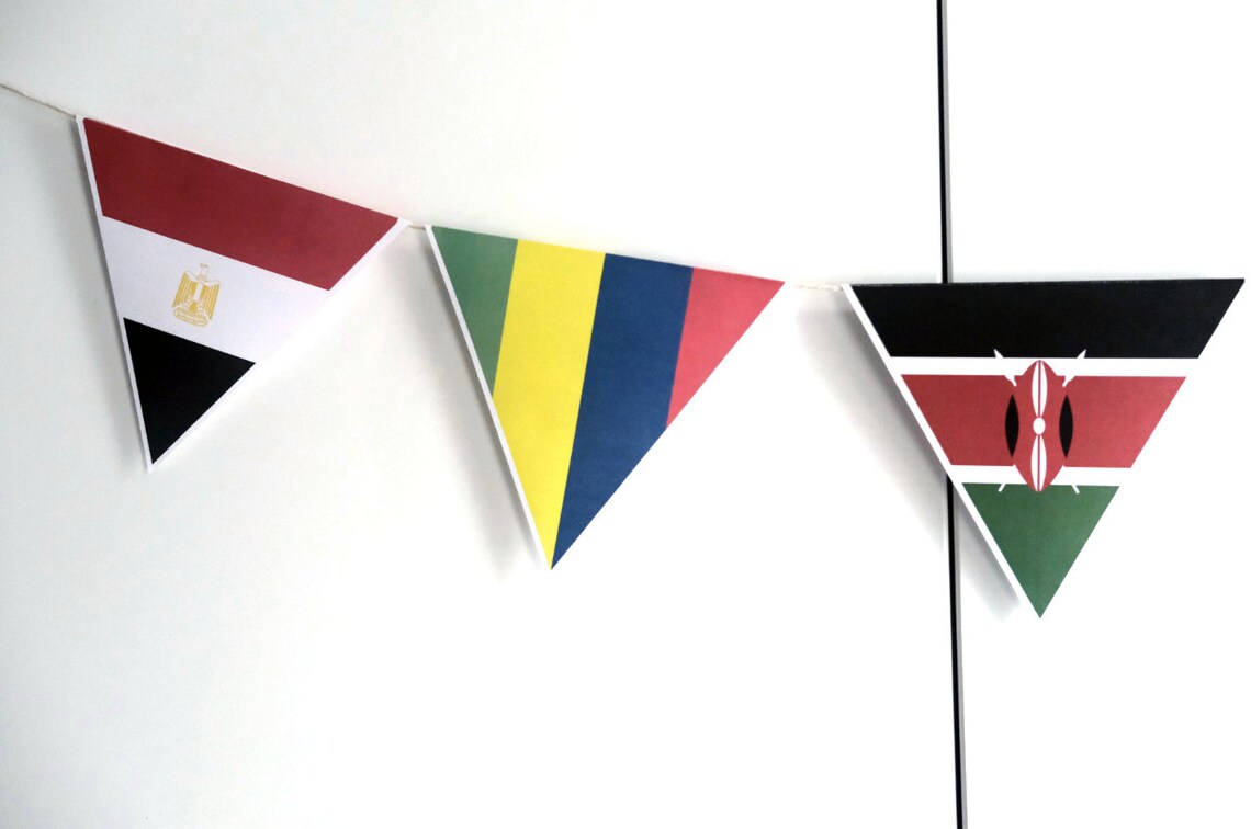 African Nation Flags for Classroom Events Triangle Bunting - Etsy UK