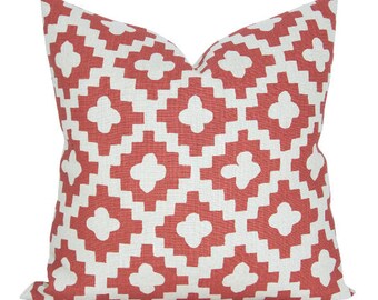 Red Geometric Pillow - Etsy