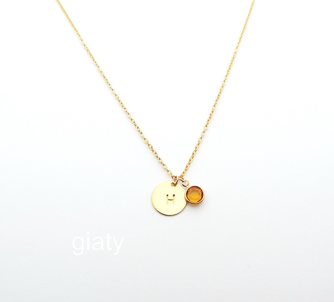50% off Sale Initial With November Birthstone Charm Necklace, November ...