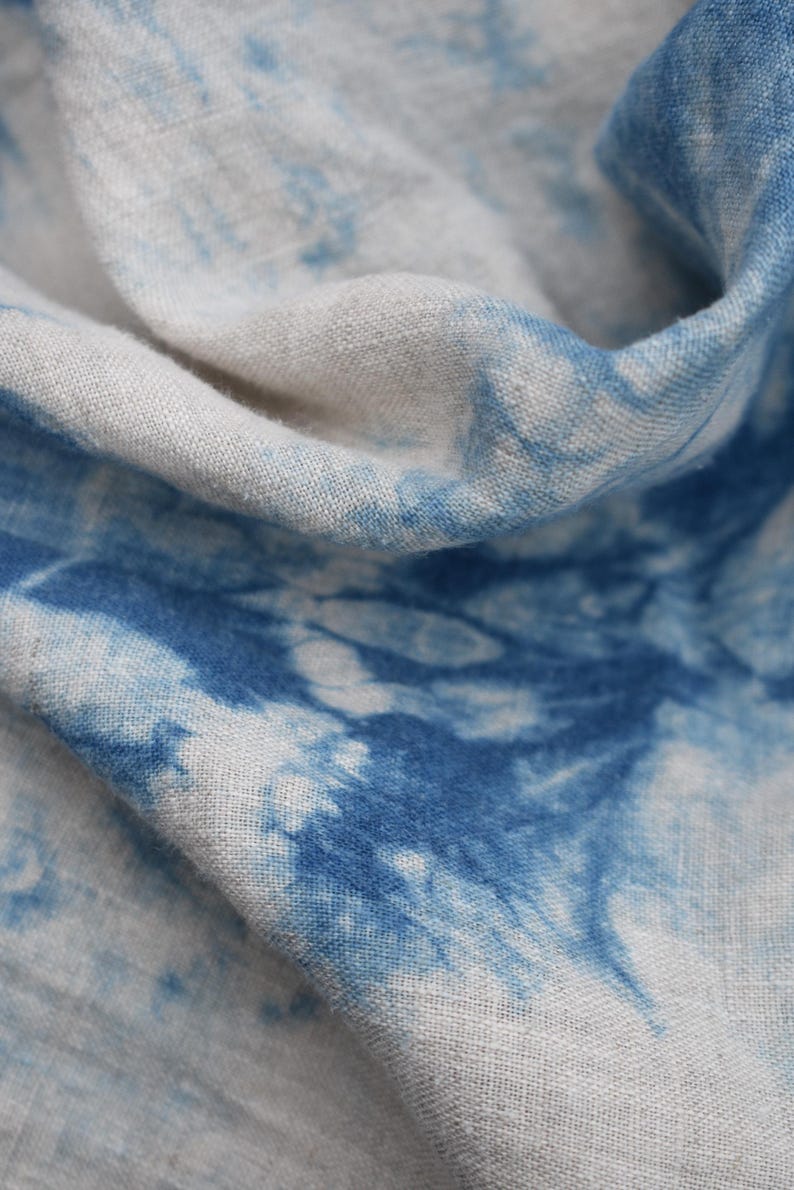 Indigo Hand Dyed Linen Fabric Sample / Tie Dye Linen Swatch - Etsy