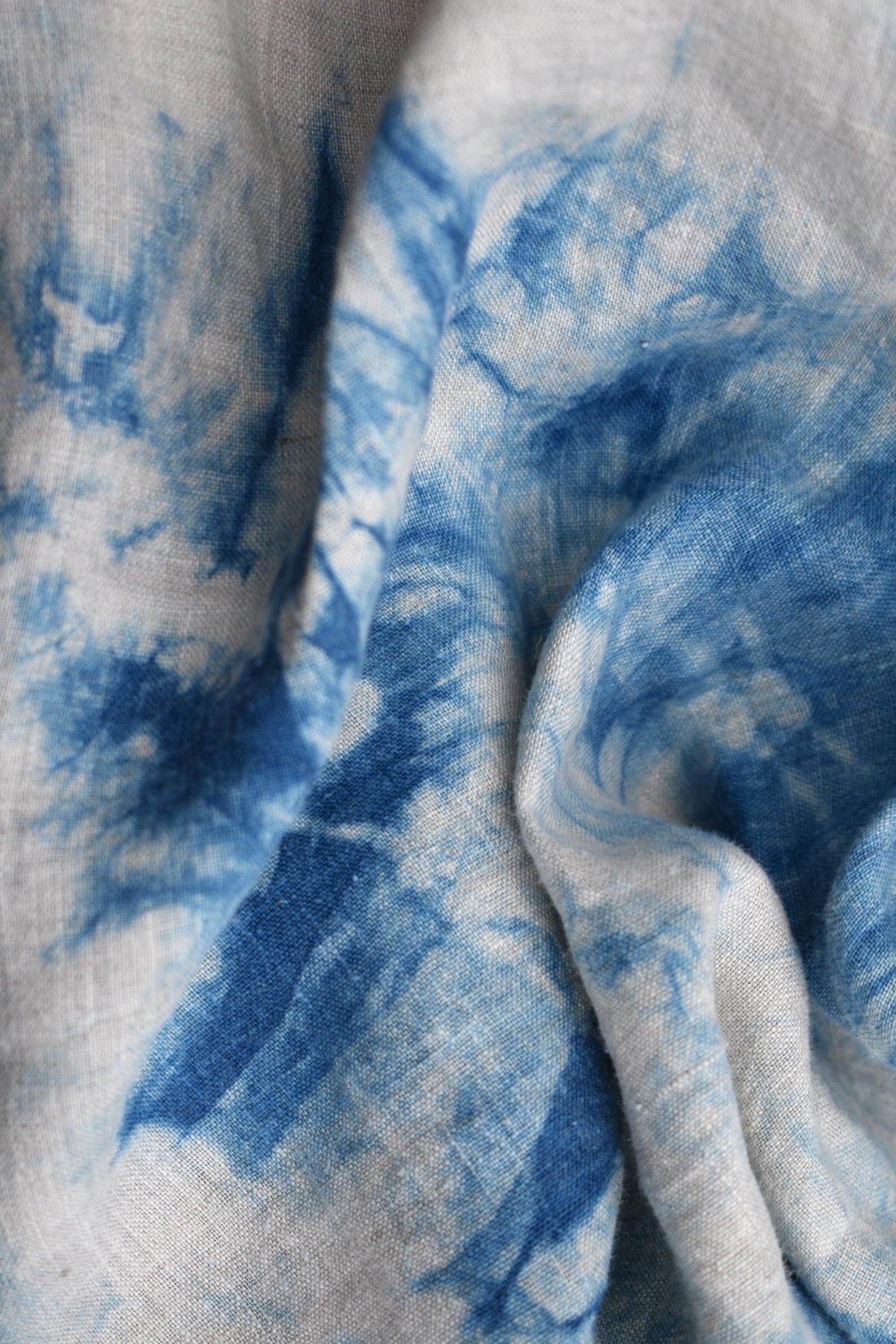 Indigo Hand Dyed Linen Fabric Sample / Tie Dye Linen Swatch - Etsy