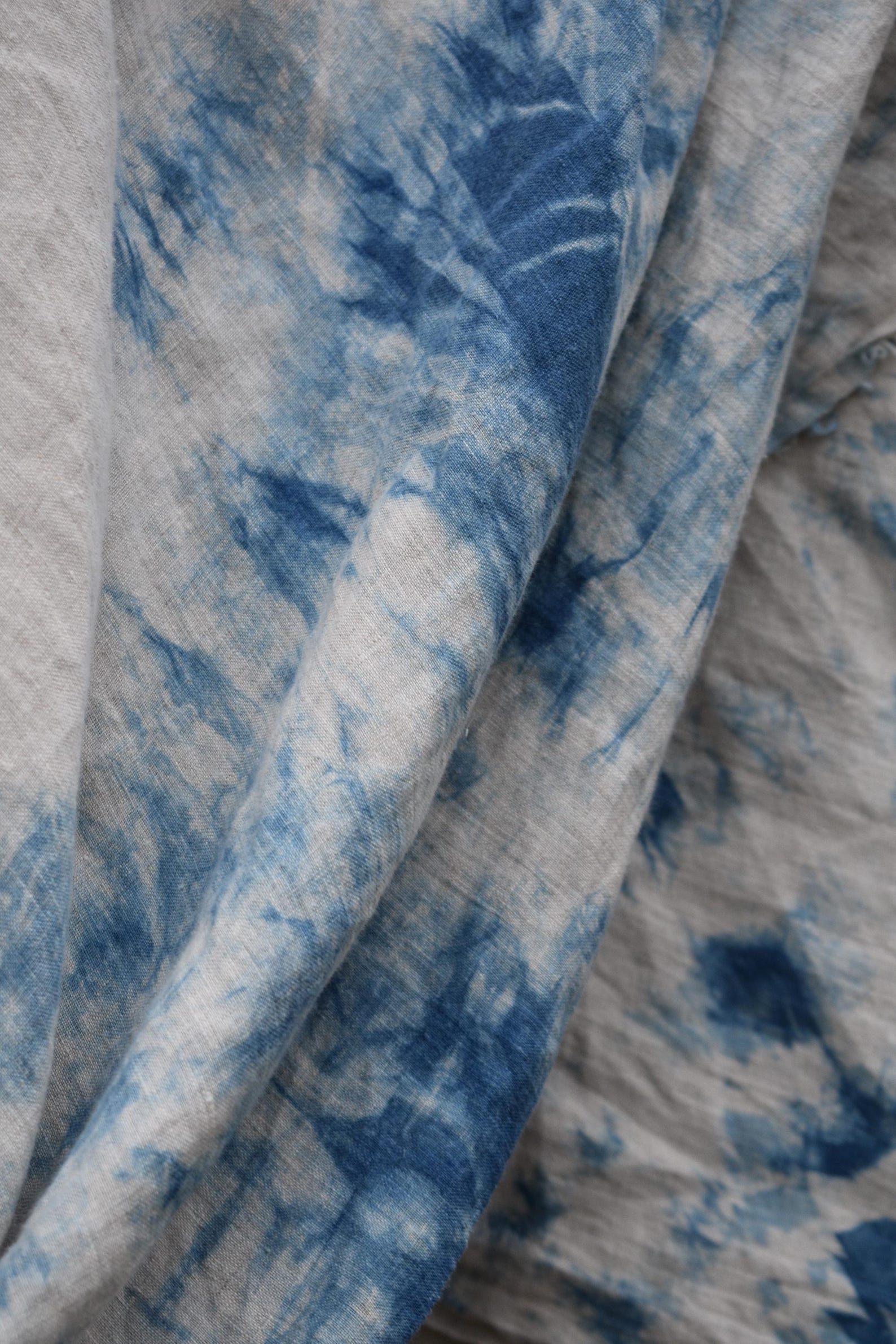 Indigo Hand Dyed Linen Fabric Sample / Tie Dye Linen Swatch - Etsy