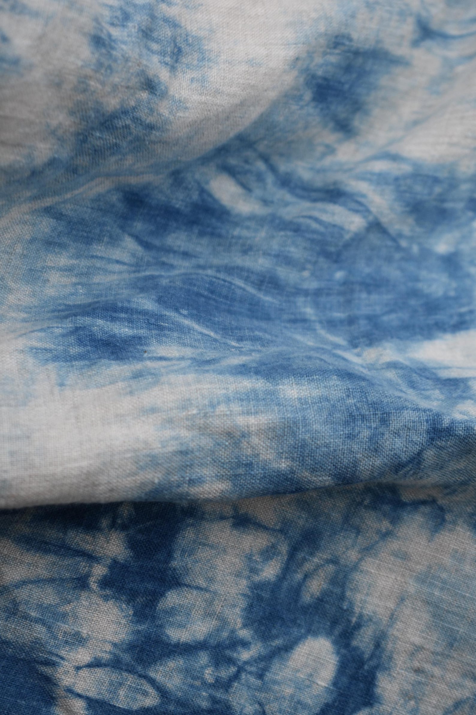Indigo Hand Dyed Linen Fabric Sample / Tie Dye Linen Swatch - Etsy