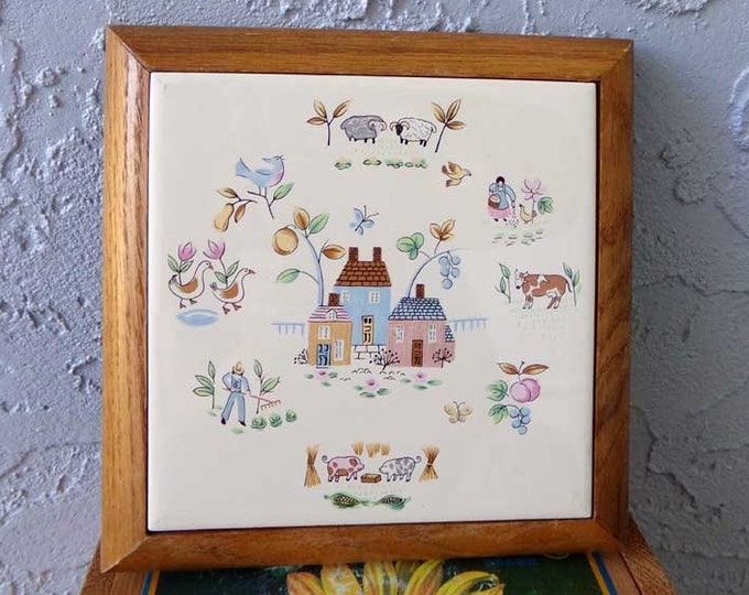Ceramic Tile Trivet Hot Plate, Wood Tile Trivet, Tile Trivet, Heartland ...