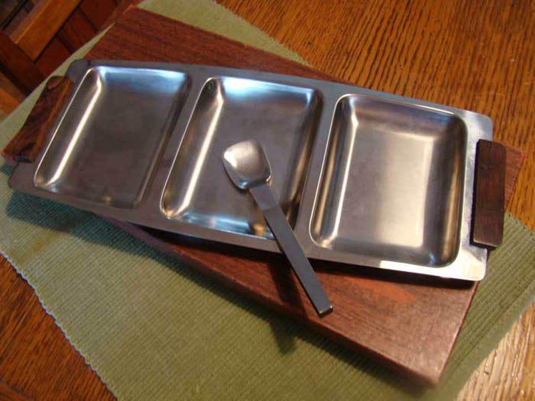 Triple Tray Serving Tray, Burnco Triple Tray Serving Dish, Stainless ...