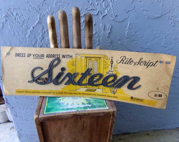 Vintage Rite-script Cursive House Number, Number 16, Forty, House ...